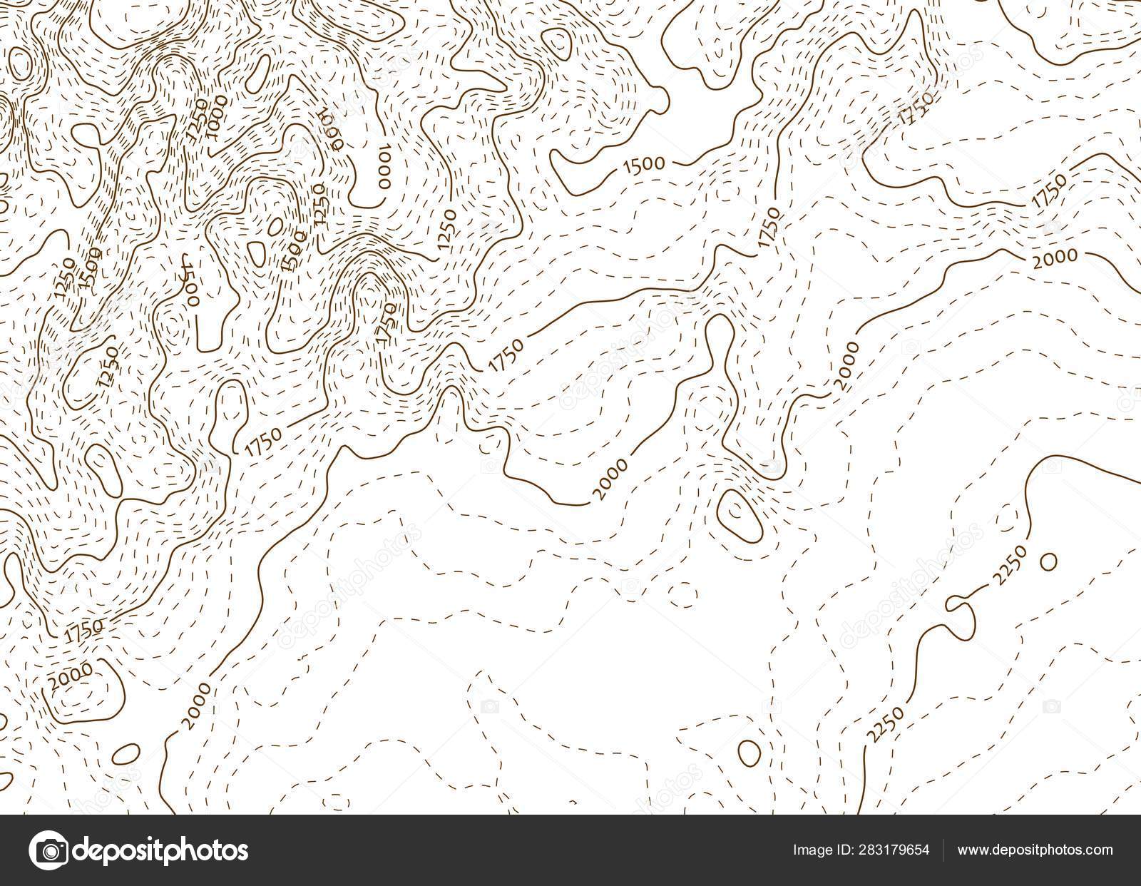 Contour Topo Map Brown Labels — Stock Photo © linajakaite #283179654