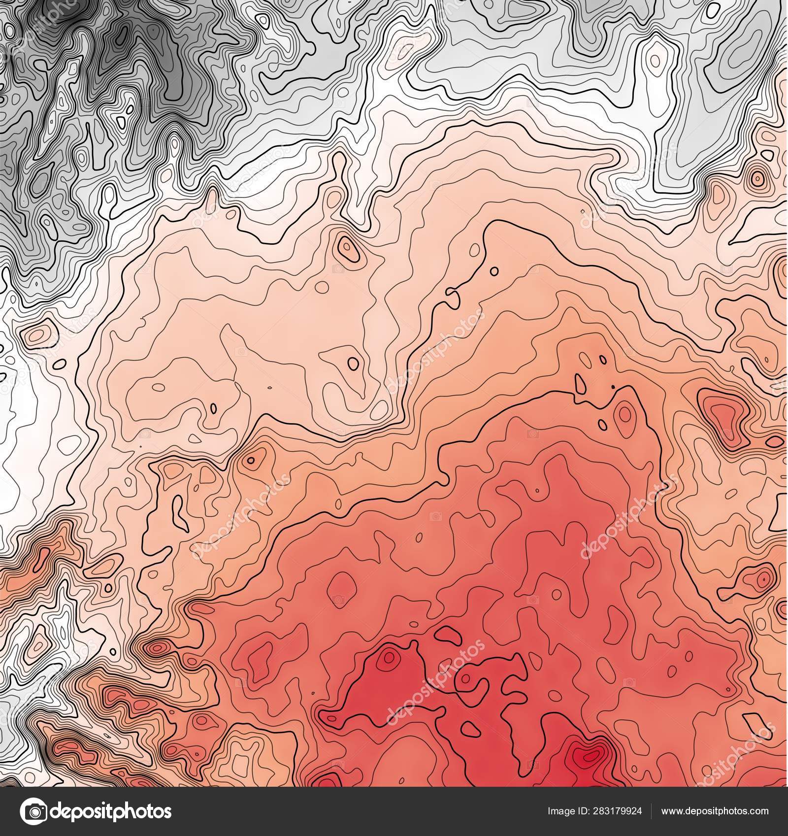 Red Grey Topographical Map Contour Lines Stock Photo by ©linajakaite ...