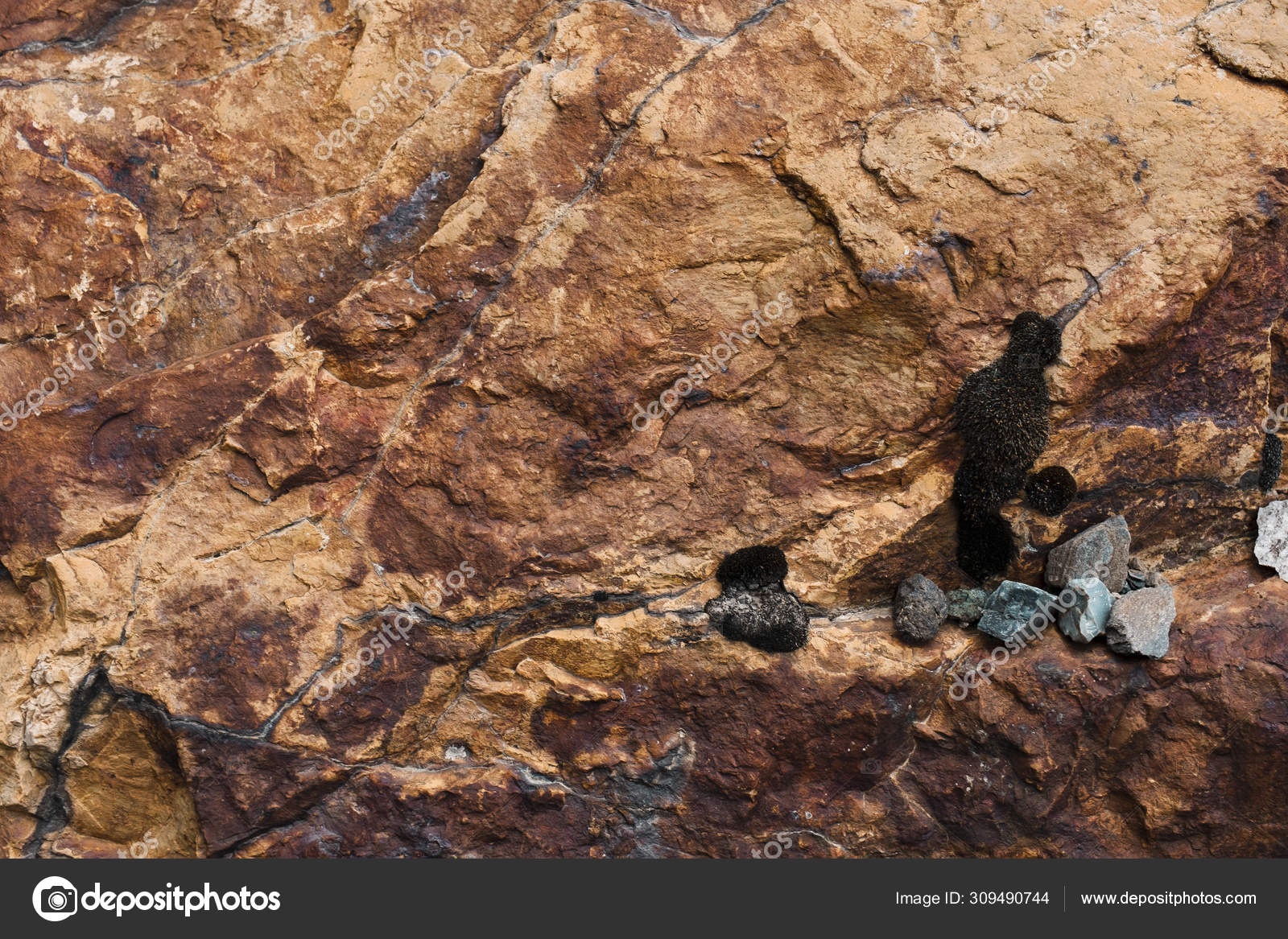 Texture Large Ryzhygo Stone Similar Burnt Clay Admixture Iron Ore Stock ...