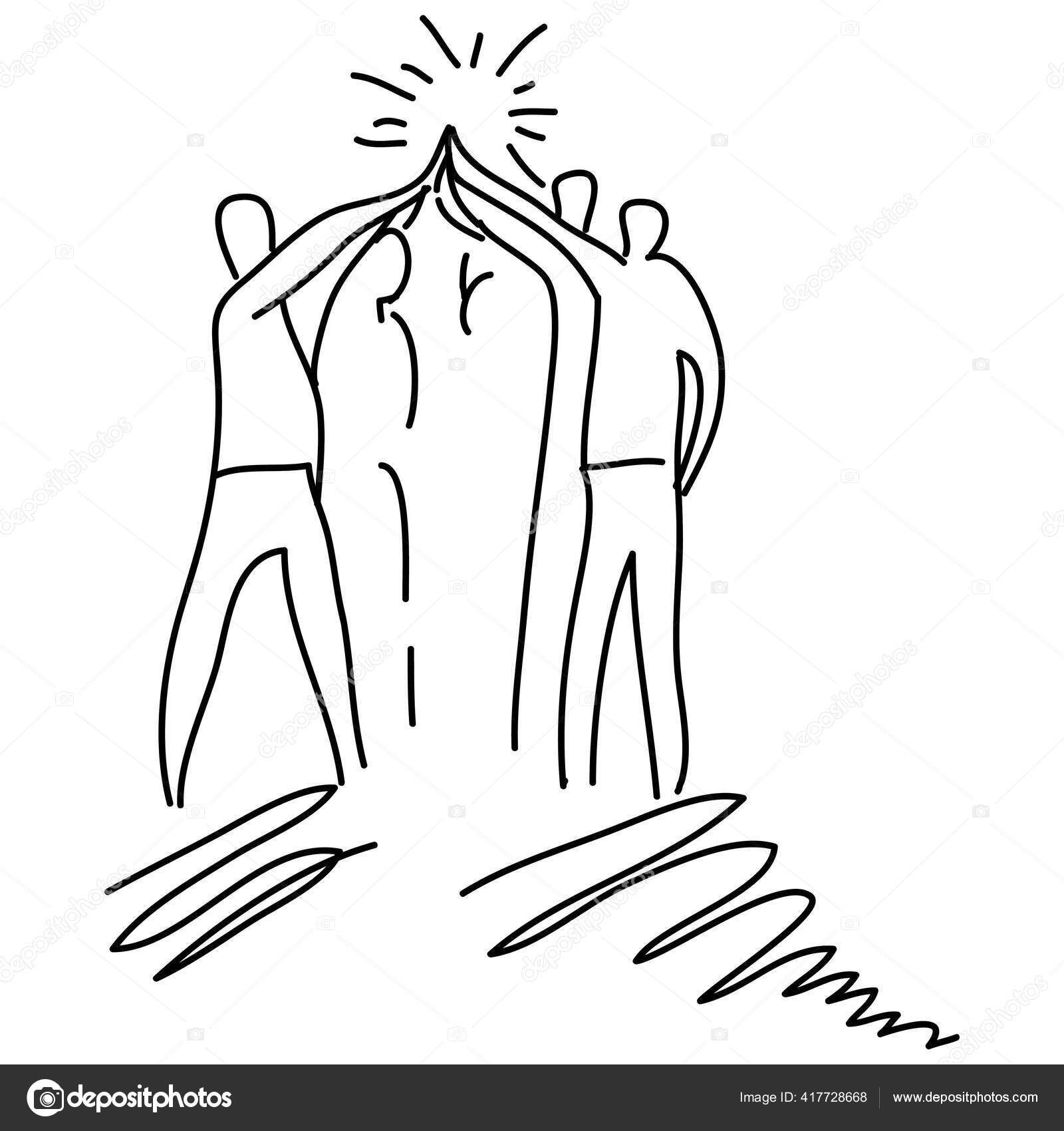 Group High Five Clip Art