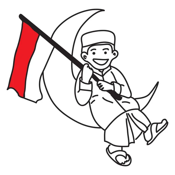 Hand Drawn Santri Muslim Students Studying Together Teacher Vector ...