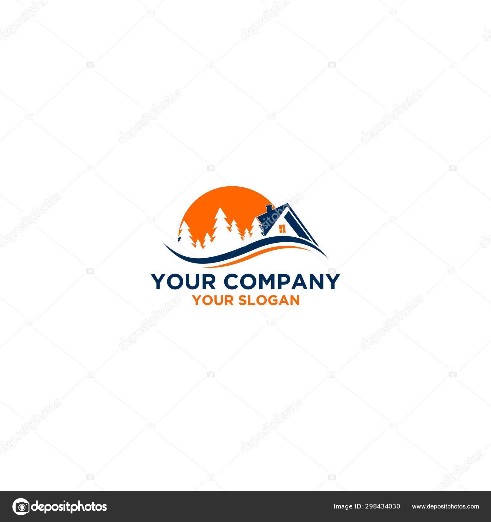 Lake Home Resort Logo Design Vector Stock Vector Image by ©DuckOn ...