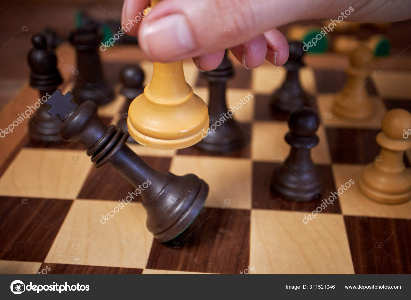 Top Side View Chess Board Checkmate — Stock Photo © Jupitersounds ...