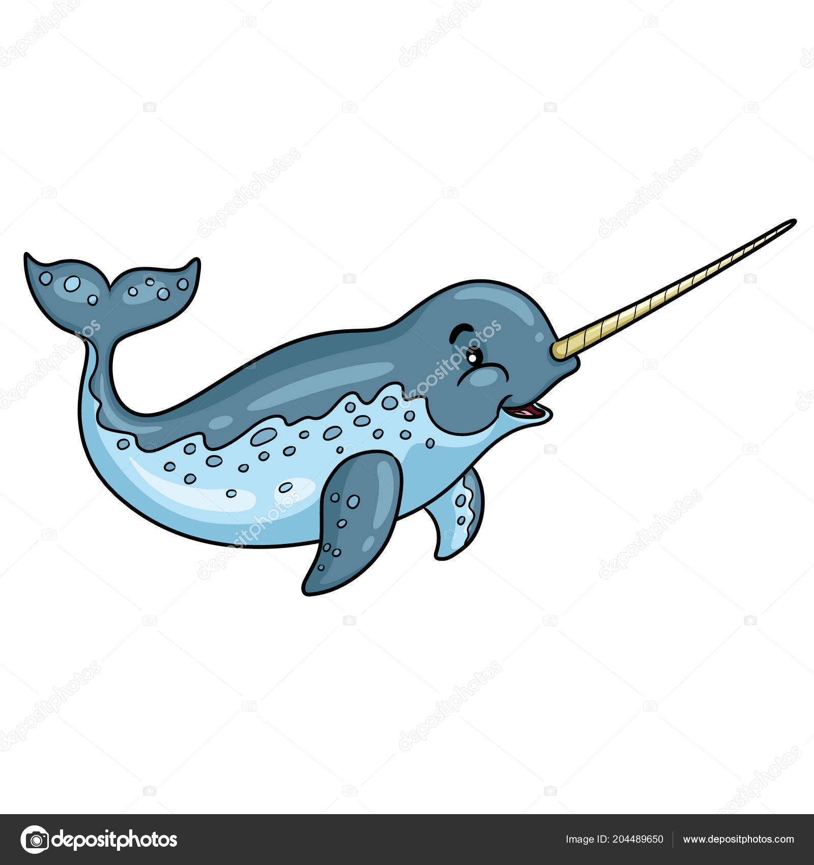 Lindo Bebé Narval De Dibujos Animados Narval Bebé Con Hermosa