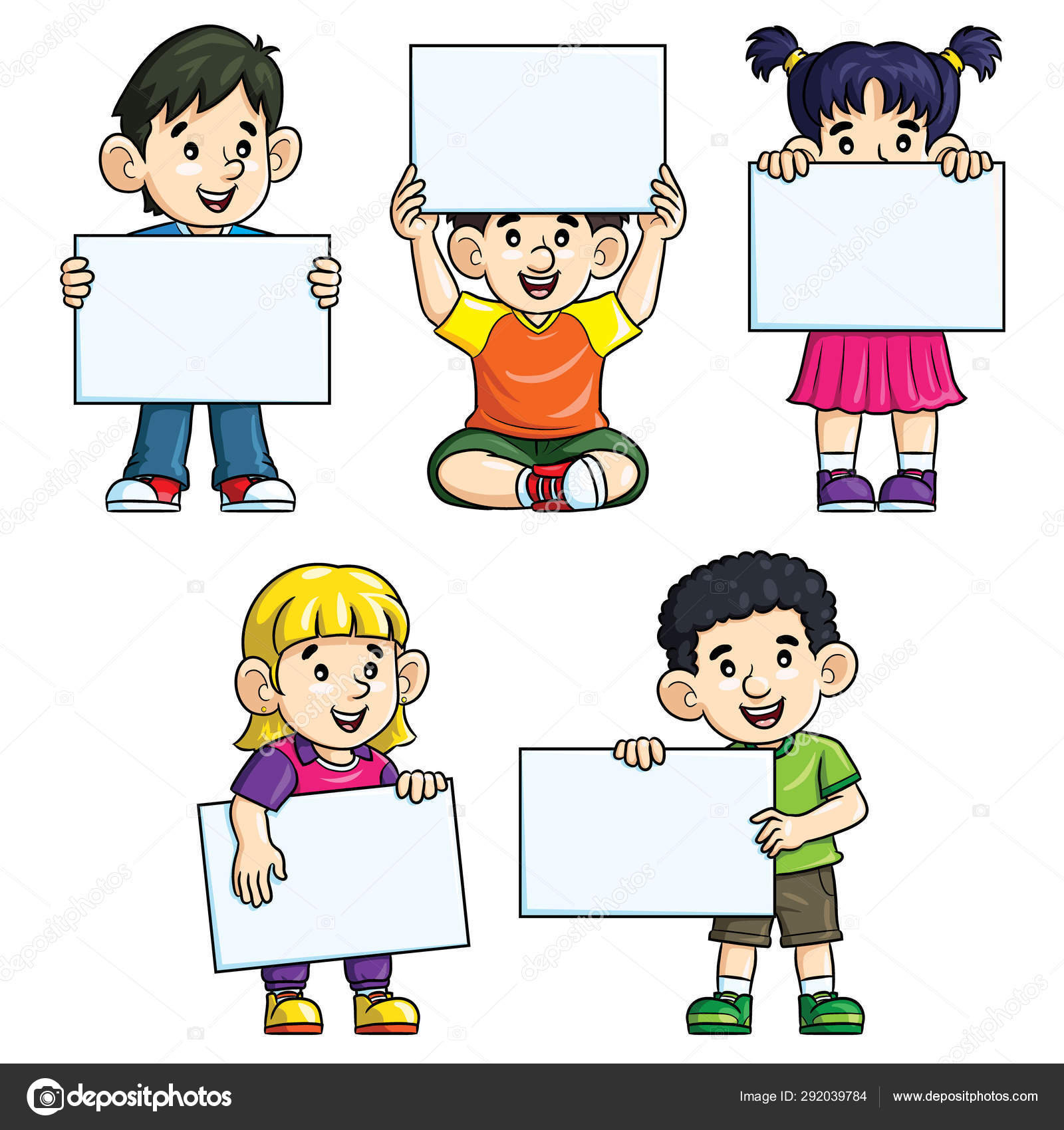 Illustration Cute Cartoon Kids Show Paper Stock Vector Image by ...