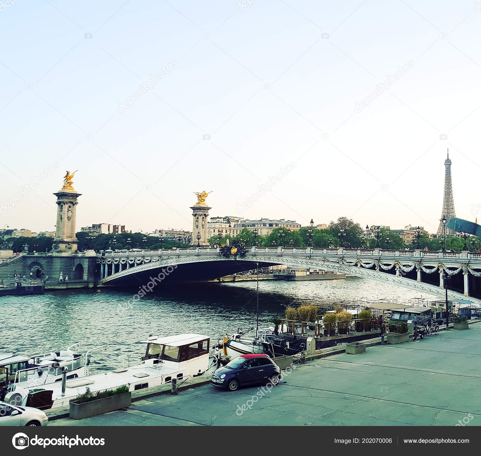 Sunset View Alexander Iii Bridge Seine River Paris France Architecture ...