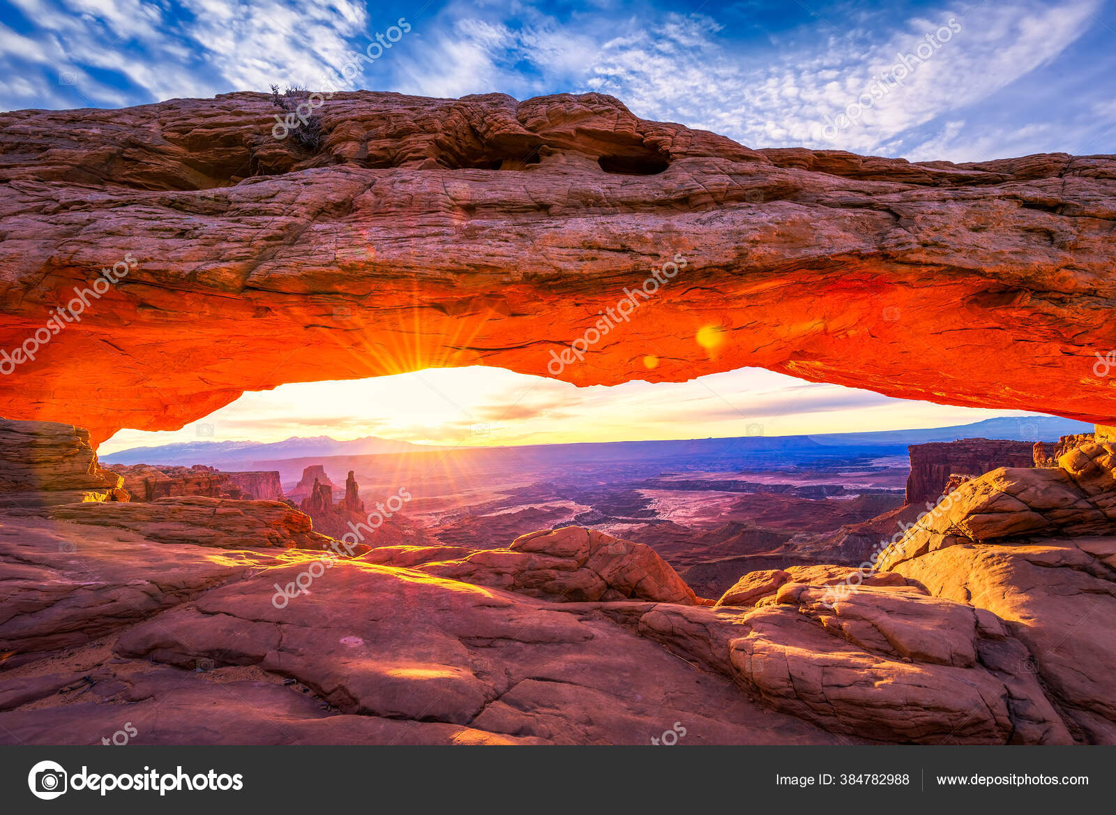 Sunrise Iconic Mesa Arch Canyonlands National Park — Stock Photo ...