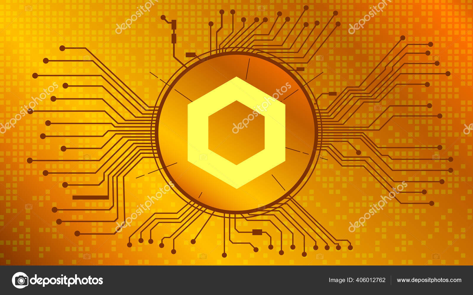 Chainlink Link Cryptocurrency Token Symbol Defi Project Circle Pcb ...