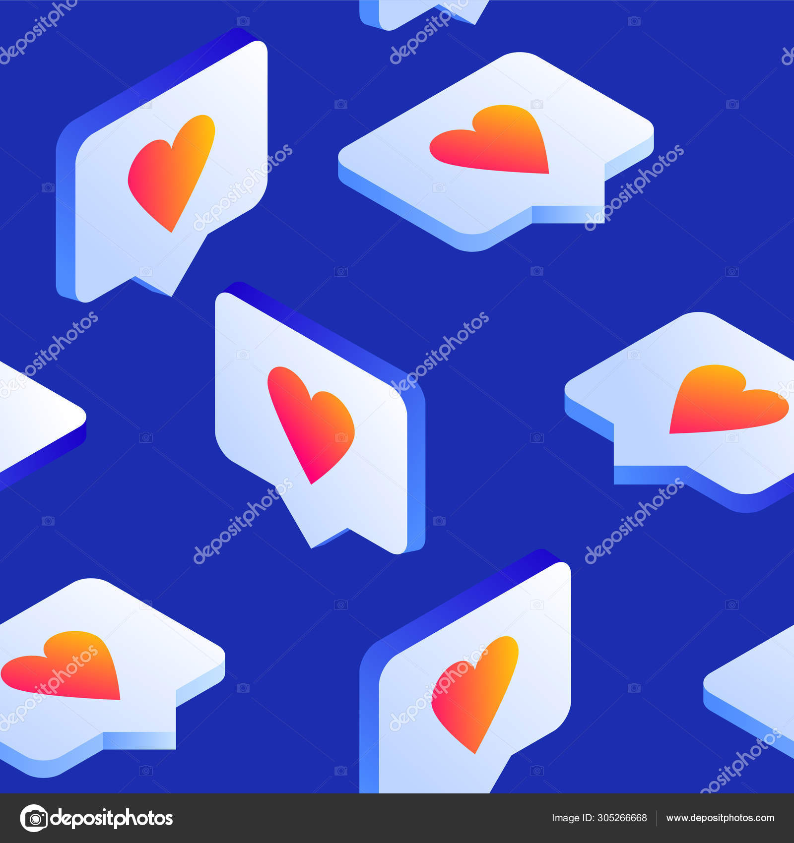 Seamless vector pattern. Isometric vector illustration of like icon ...