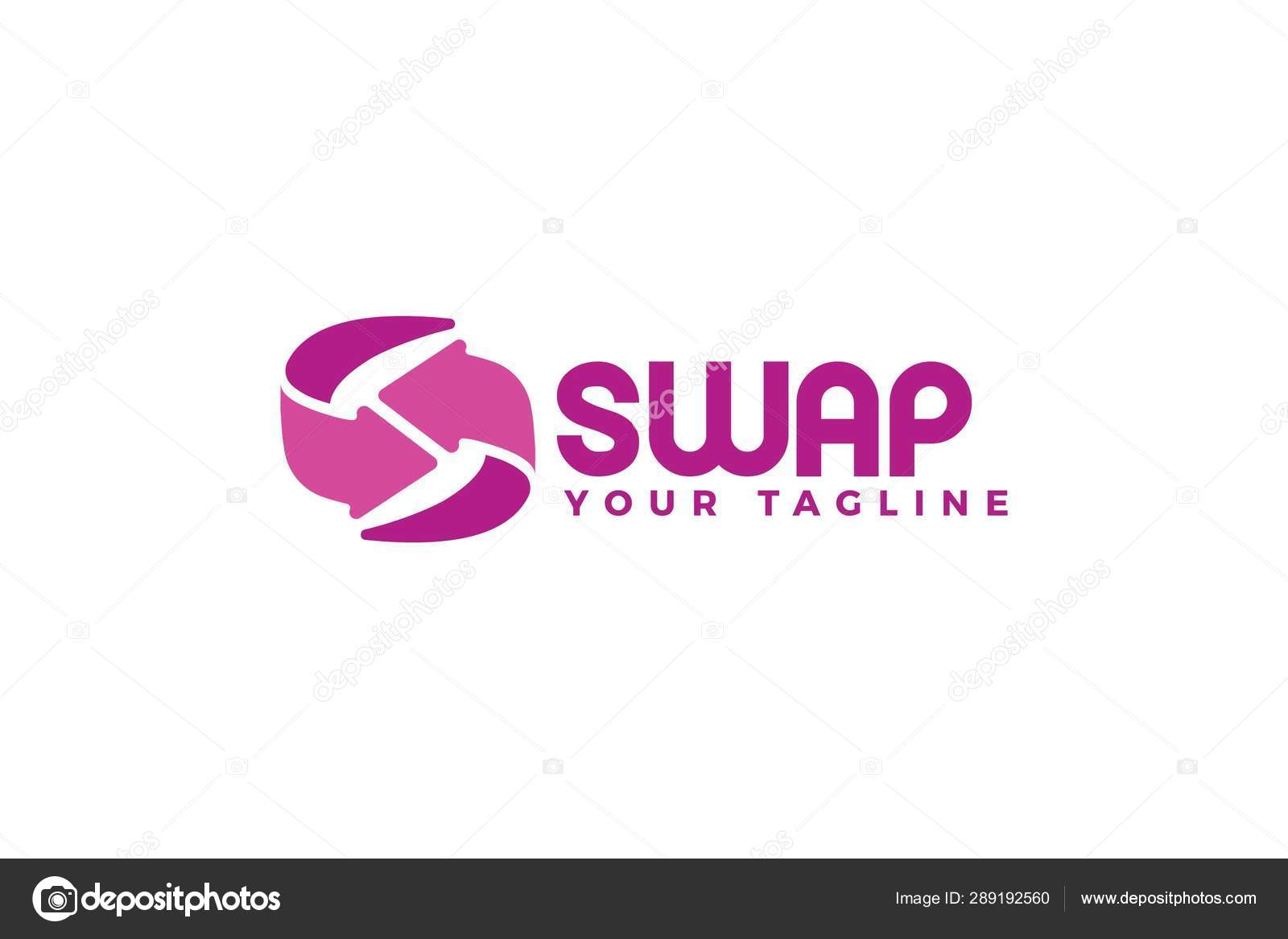 Swap Logo Design Vector Illustration Isolated White Background Stock ...