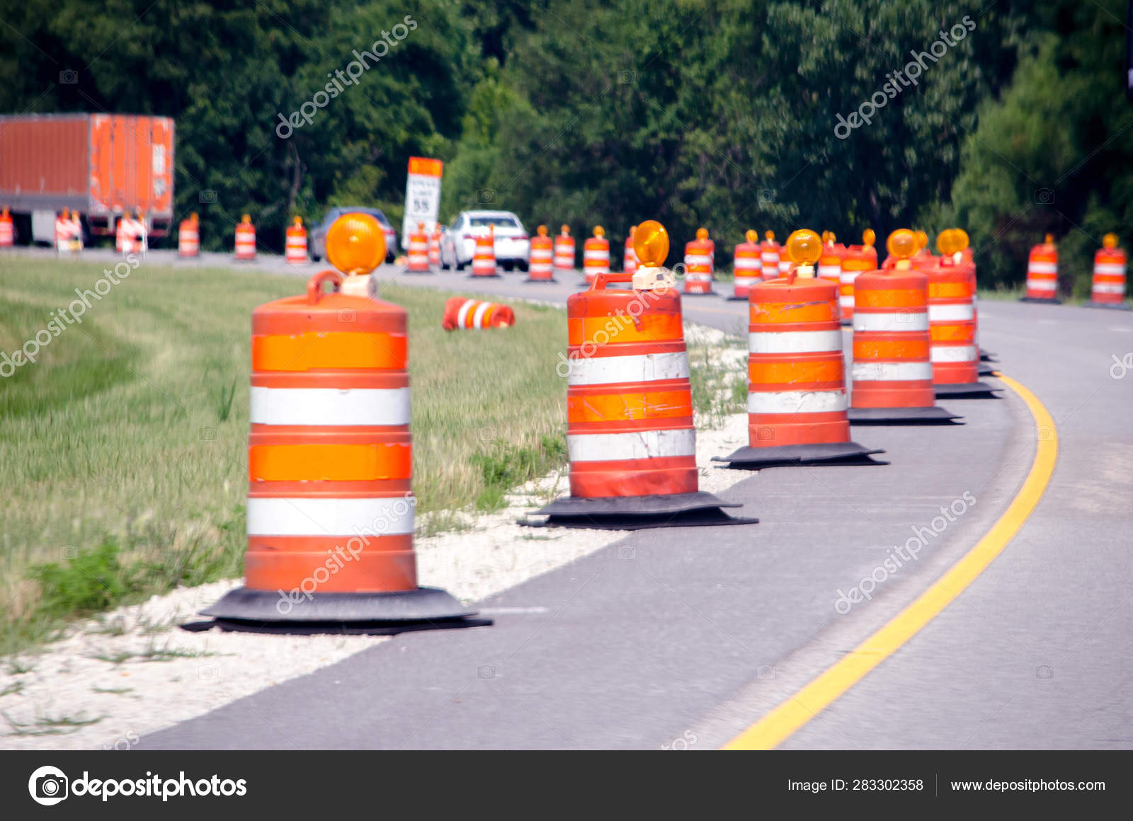 Road Construction Barrels