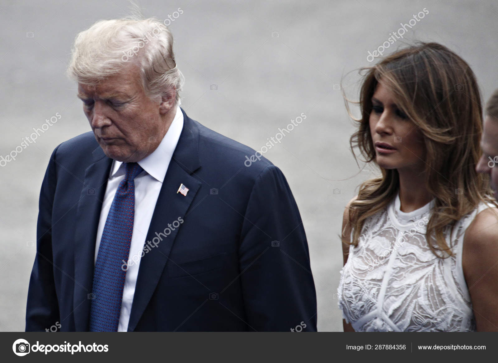President Donald Trump First Lady Melania Trump Arrive Working Dinner ...