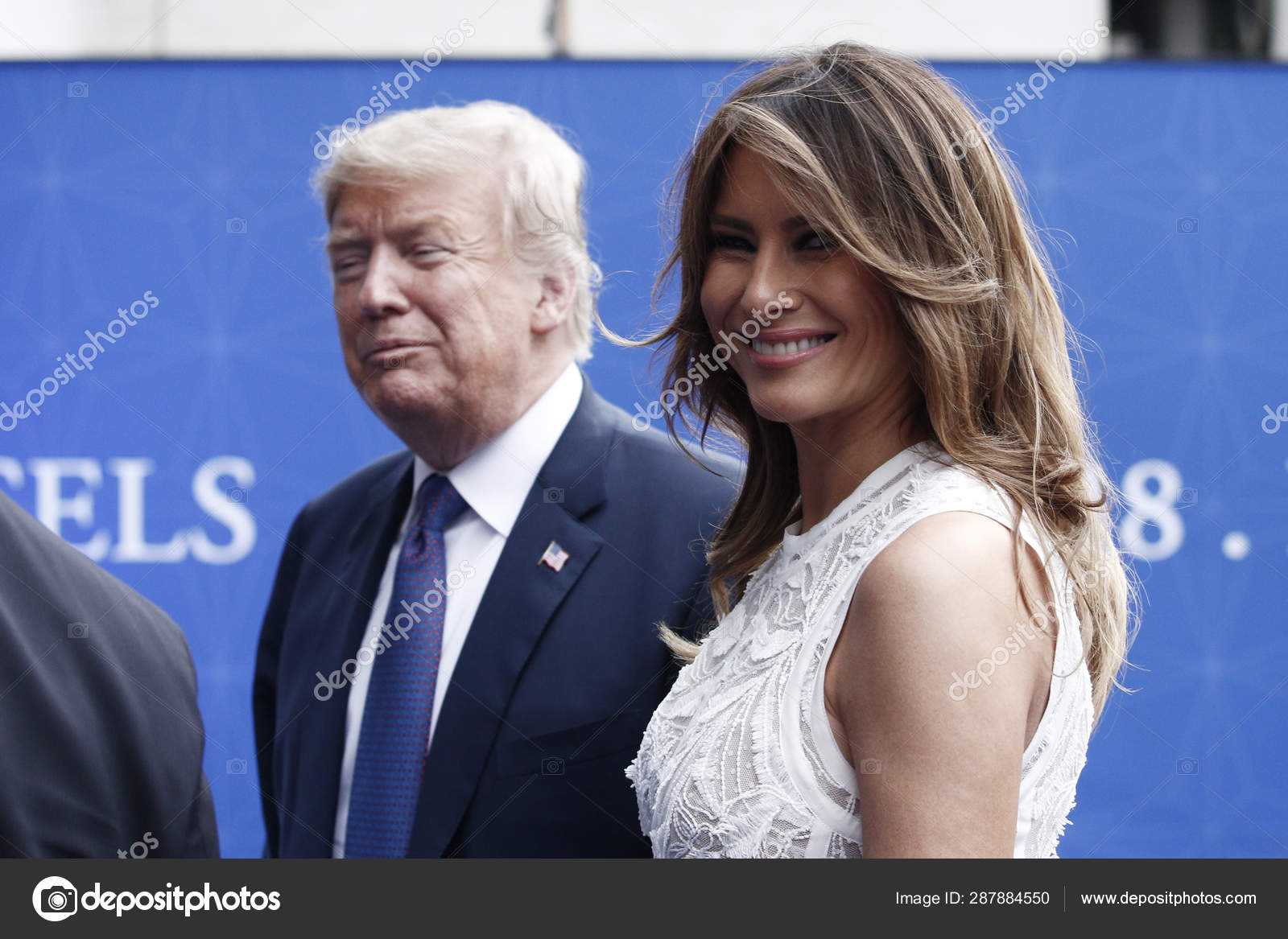 President Donald Trump First Lady Melania Trump Arrive Working Dinner ...