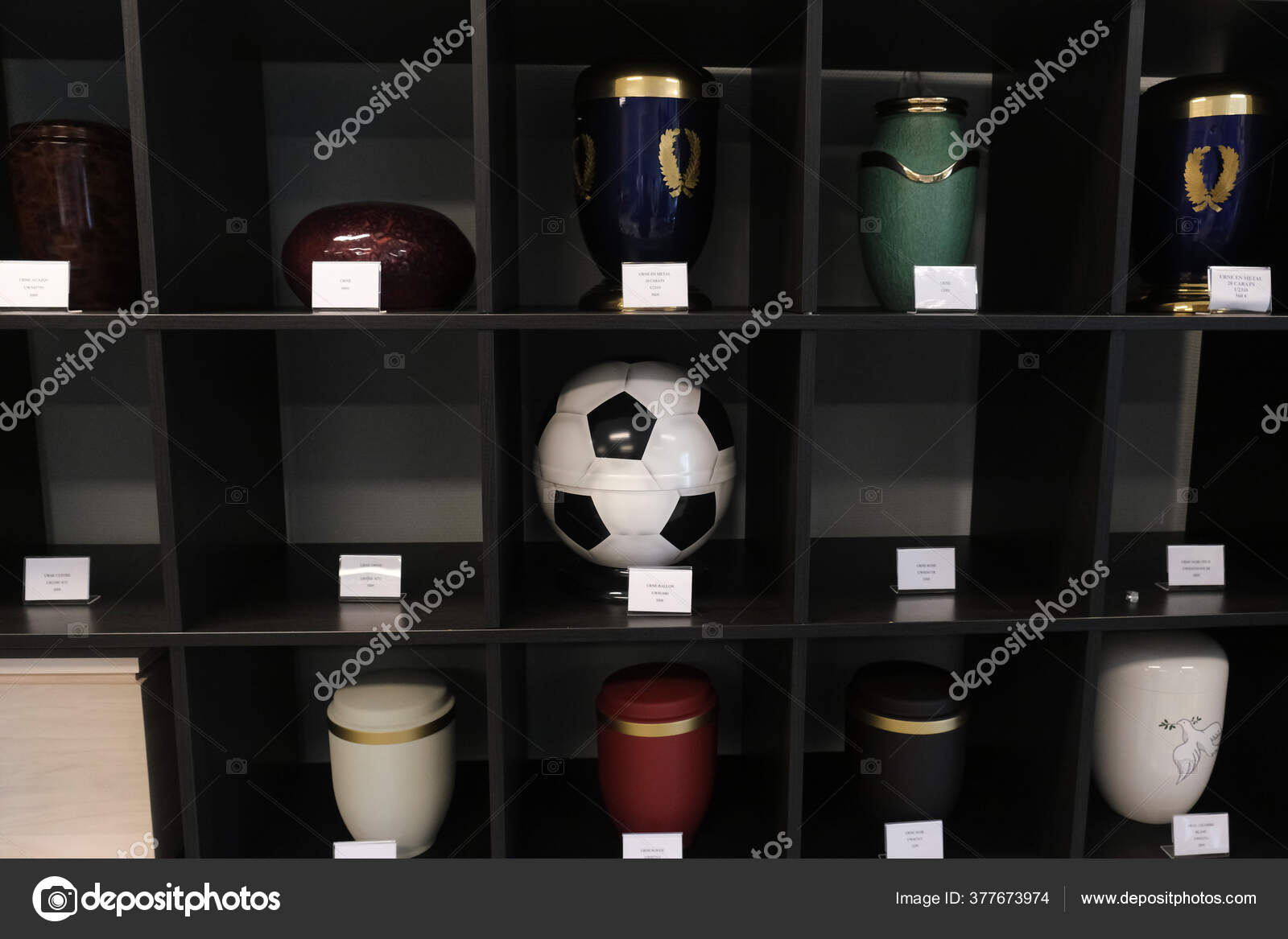 Cremation Ashes Urns Displays Funeral Company Charleroi Belgium April ...