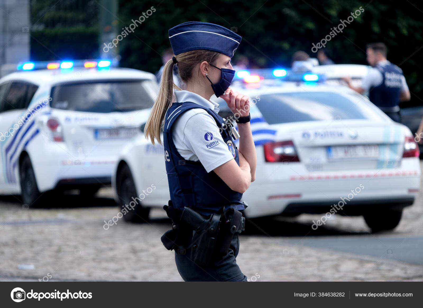 Brussels Belgium 19Th June 2020 Belgian Police Officers Take Part ...