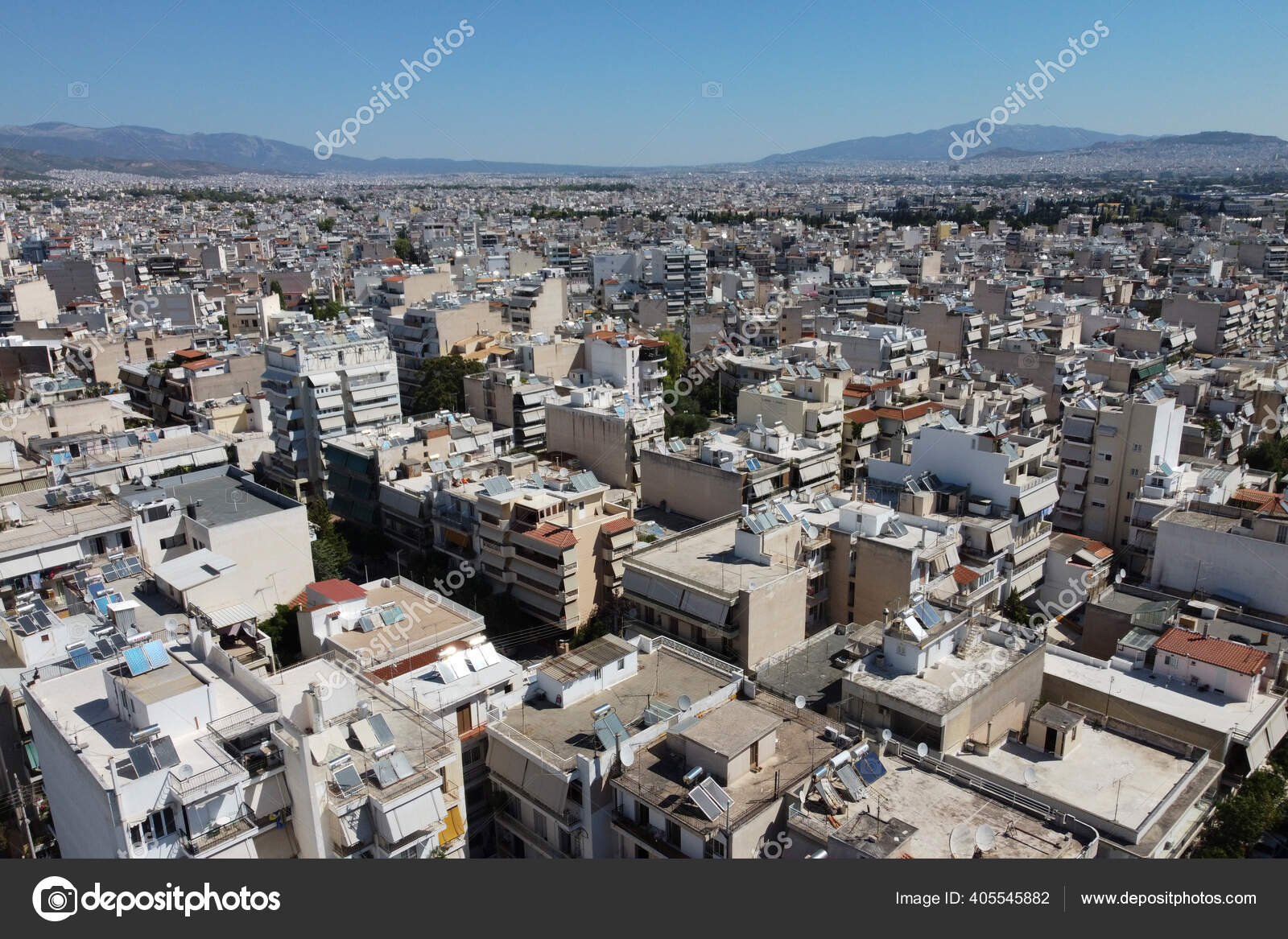 Aerial View Residential Flats Korydallos District Greece August 2020 ...