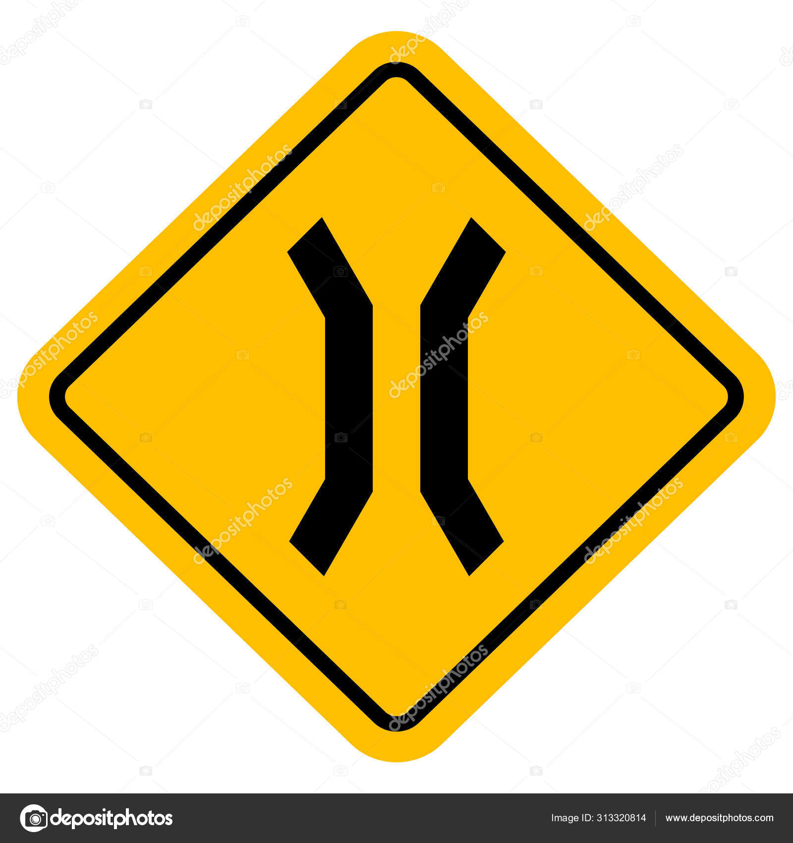 Narrow Bridge Sign Narrow Bridge Sign Vector Images (over 190)