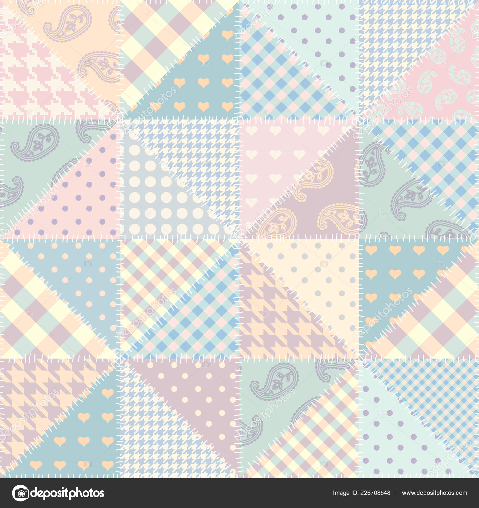 Patchwork textile pattern. Seamless quilting design background. Stock ...