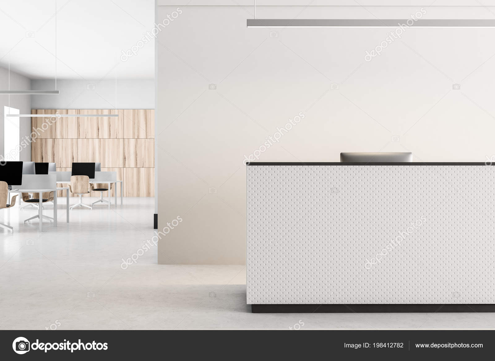 Modern Office Reception Backdrop Design