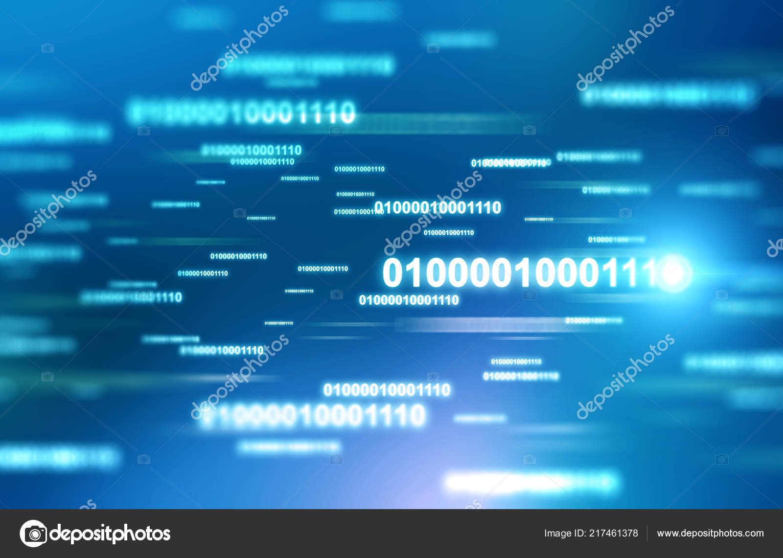 Glowing Chunks Code Blue Background Concept Tech Programming Technology ...
