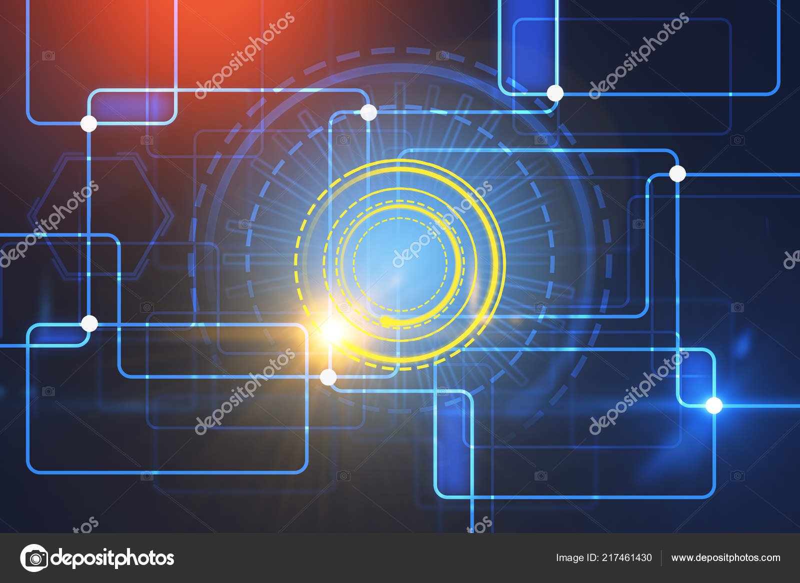 Glowing Immersive Hud Gui Interface Dark Blue Background Concept Tech ...