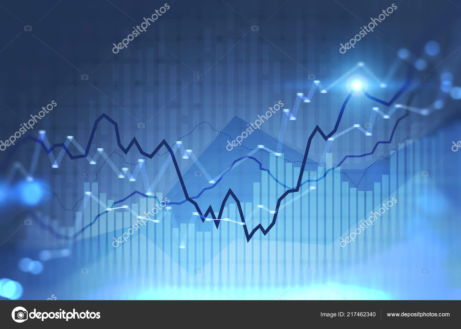 Blue Forex Graphs Bar Charts Diagrams Blue Background Immersive ...