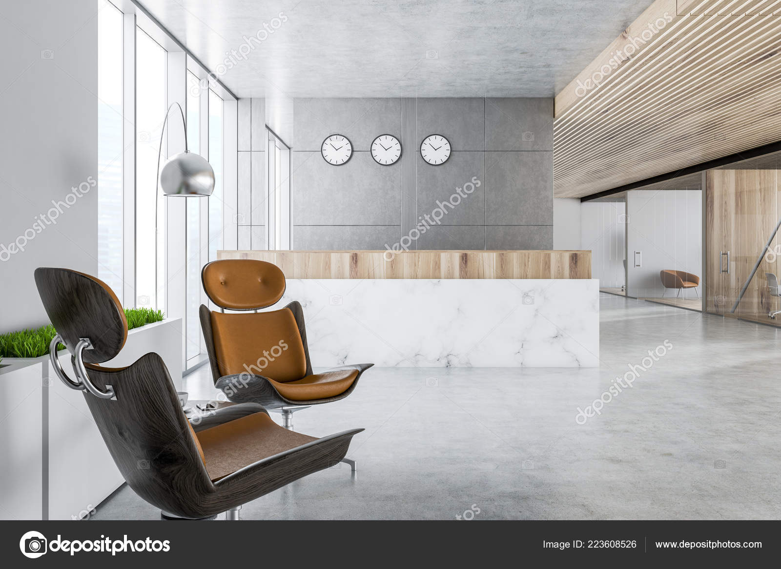 Modern Office Reception Backdrop Design