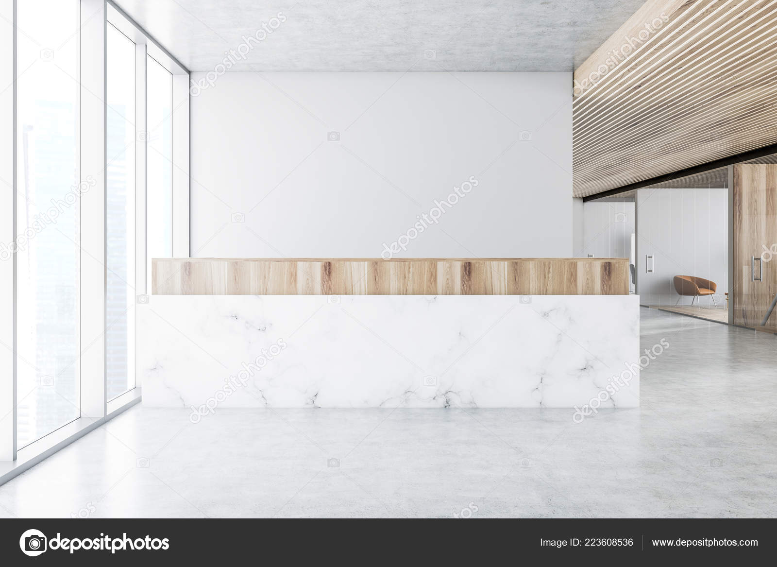 Modern Office Reception Wall