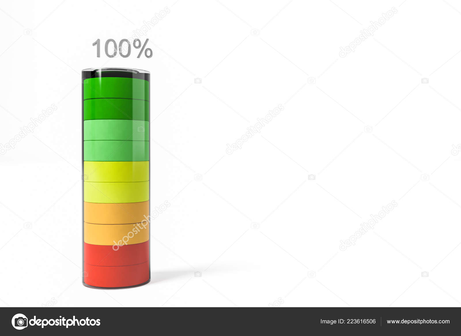 Fully Charged Alkaline Battery 100 Percent Written White Background ...