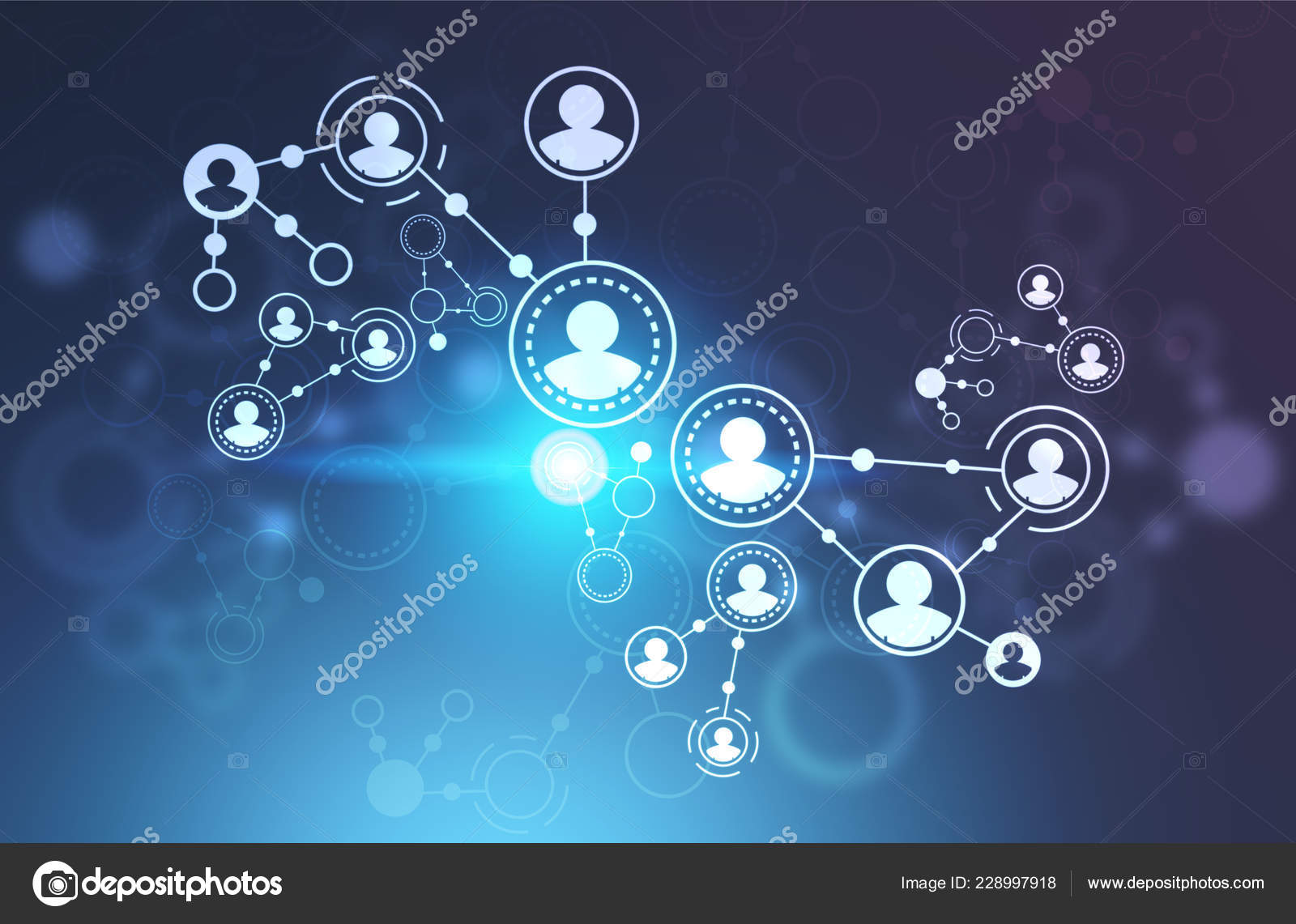 People Network Immersive Interface Blue Purple Background People ...