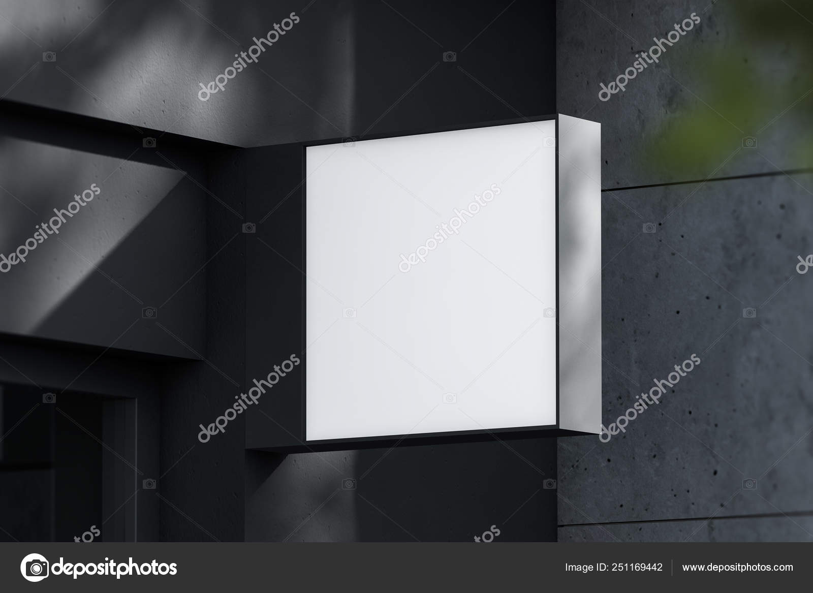 Square mock up sign on building facade — Stock Photo © denisismagilov ...