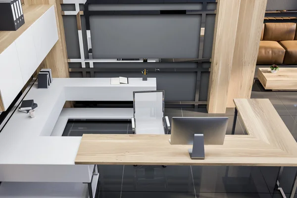 Top view of manager office with lounge - Stock Image - Everypixel