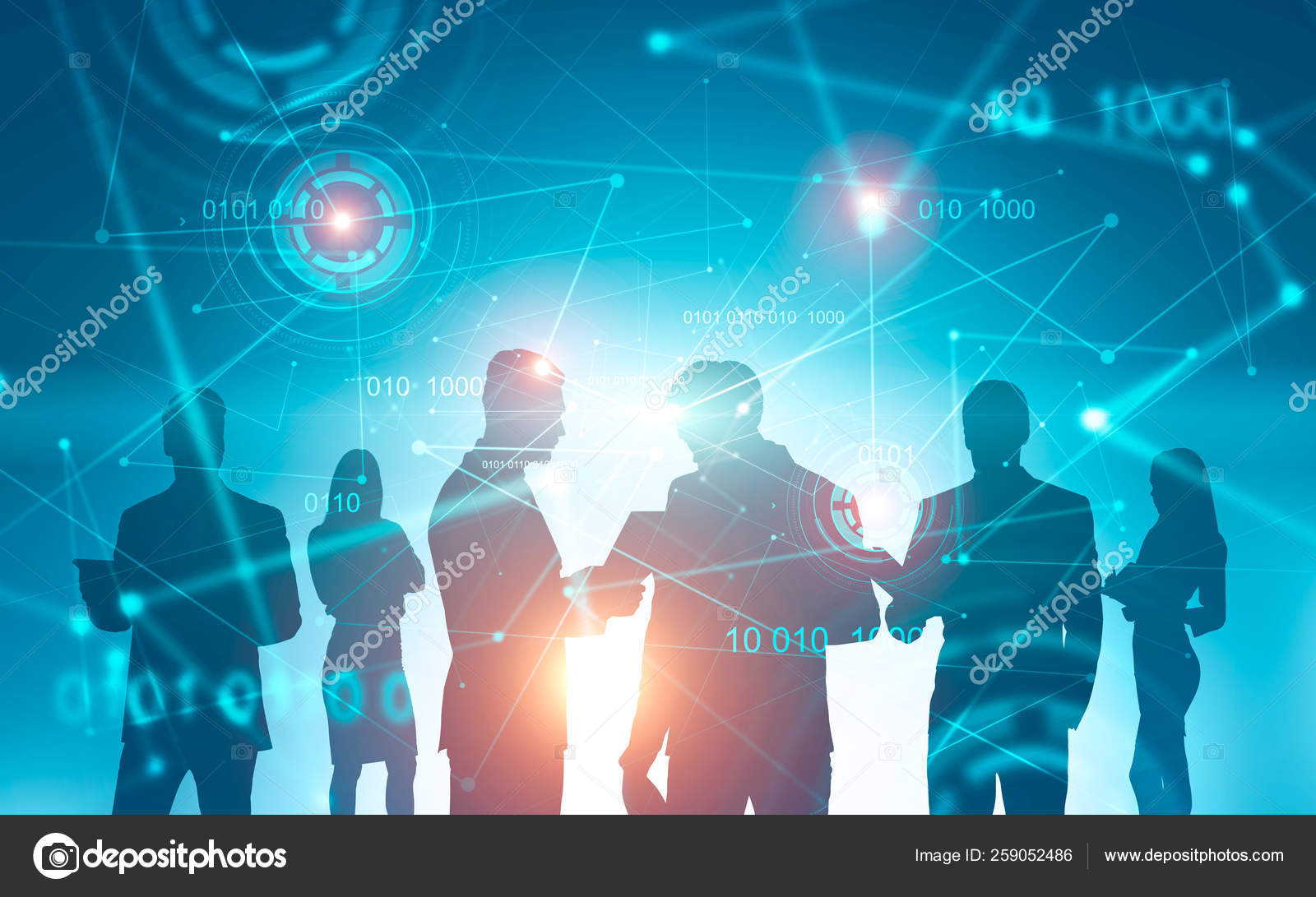 Business people communicating, digital connection Stock Photo by ...