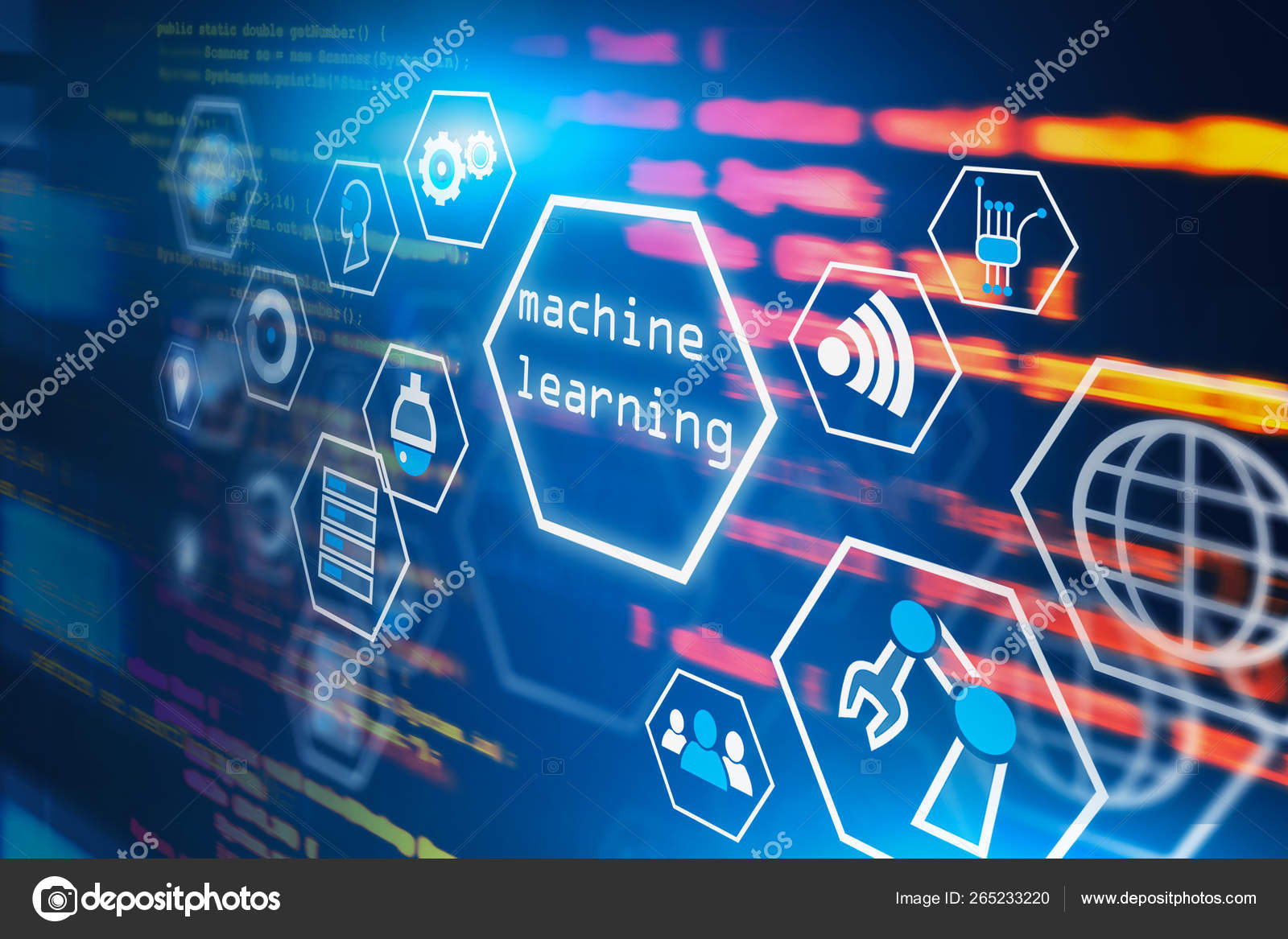 Machine learning interface virtual screen — Stock Photo ...
