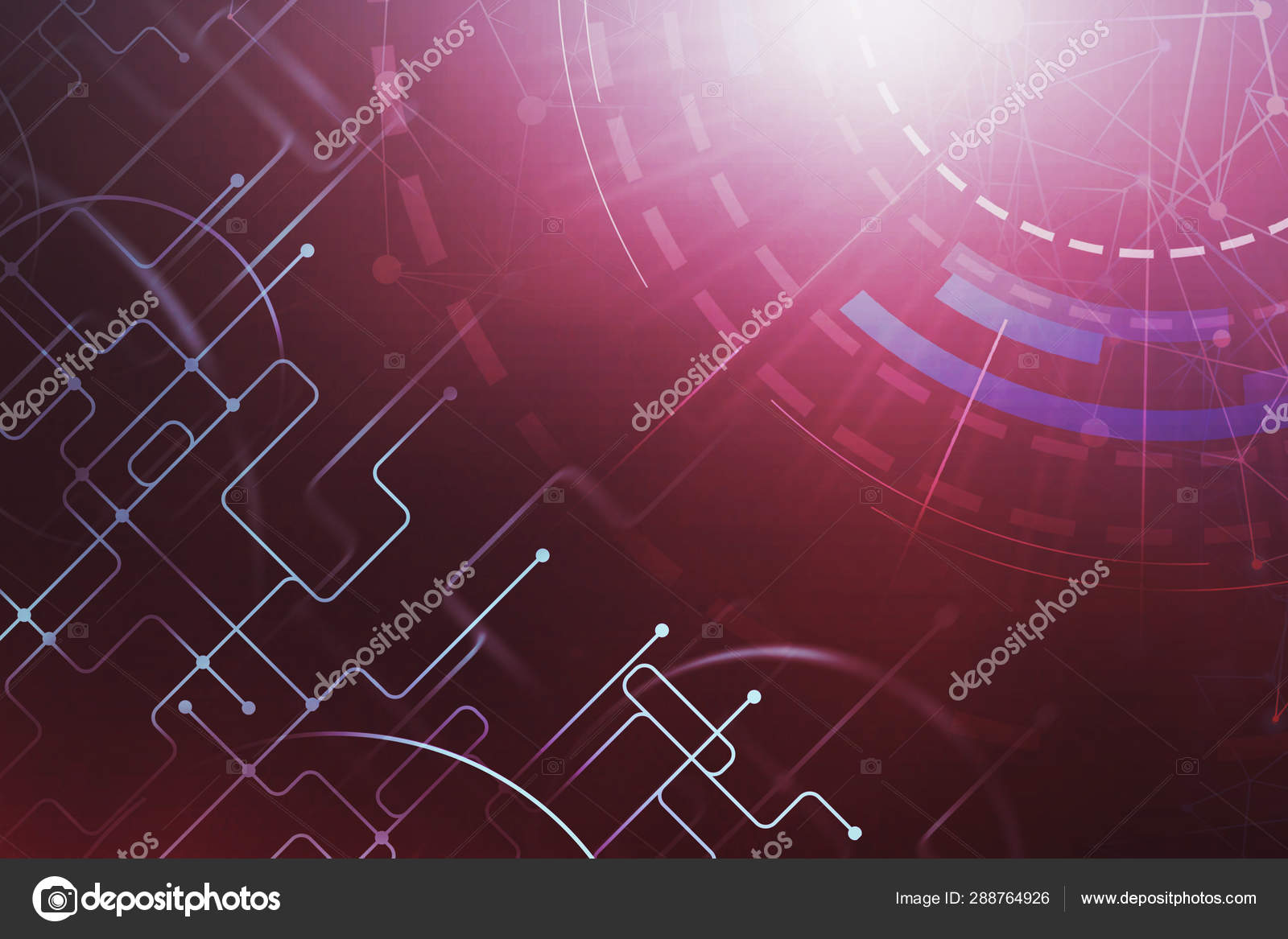 Abstract digital red connection HUD interface — Stock Photo ...