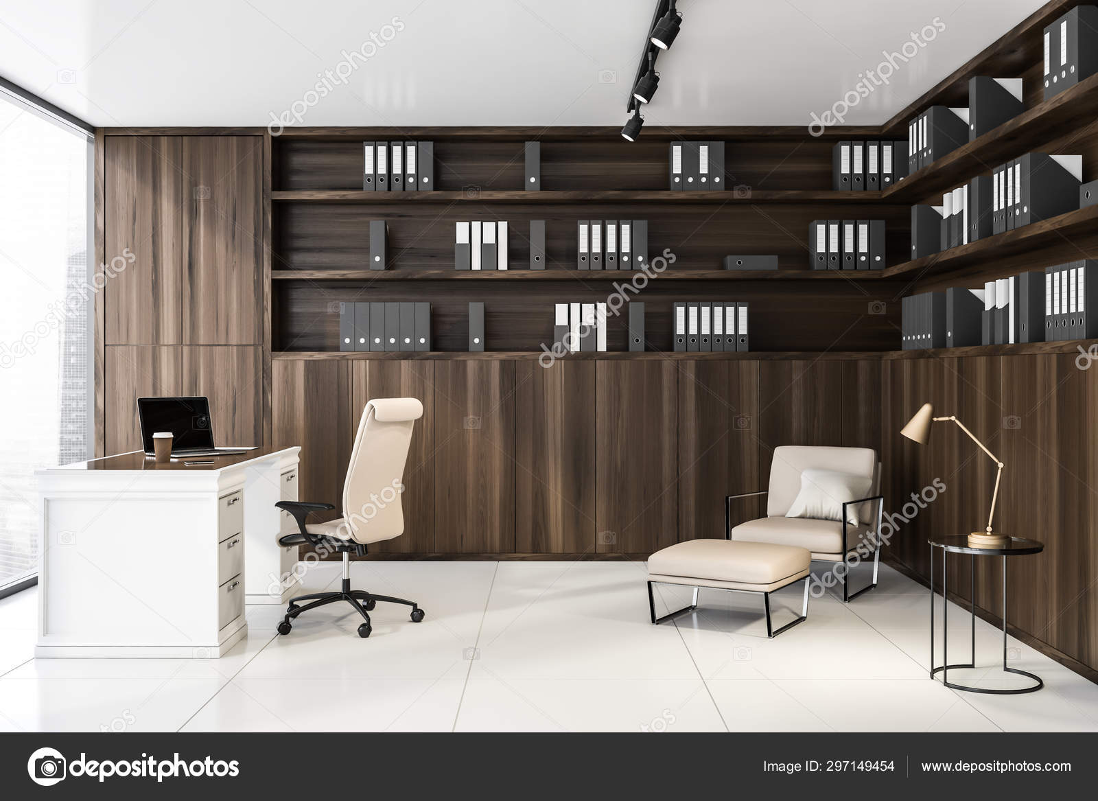 Wooden CEO office with lounge Stock Photo by ©denisismagilov 297149454