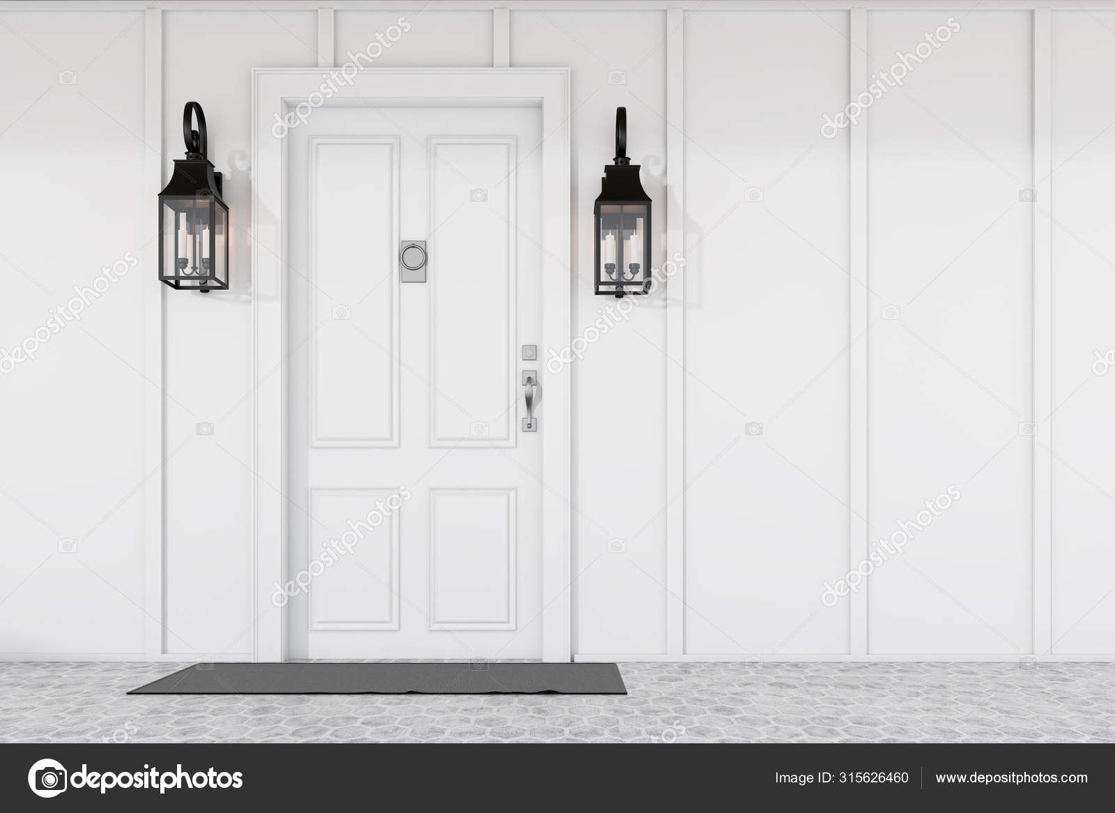 Modern White Front Doors