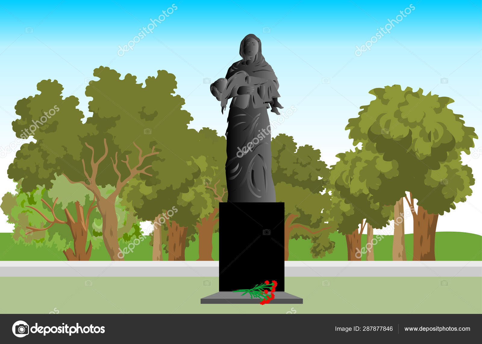 Statue in the park Stock Vector Image by ©javid.heyrabady #287877846