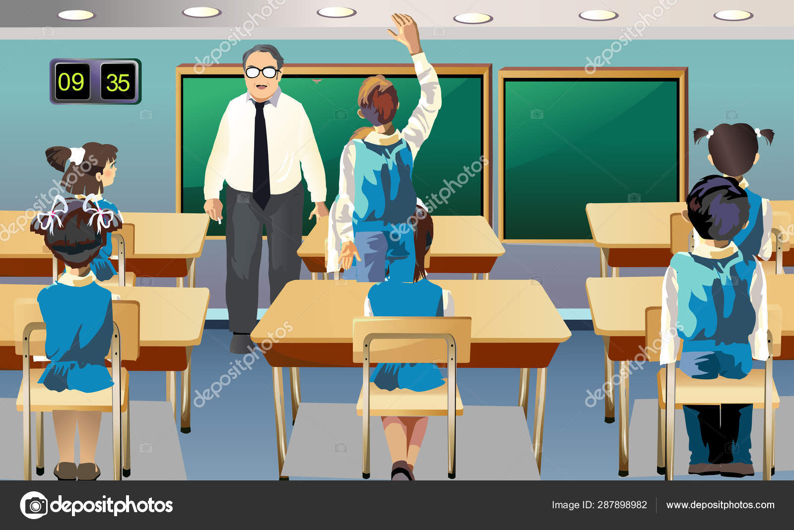 Colorful Banner Class Students Vector Illustration Stock Vector Image ...