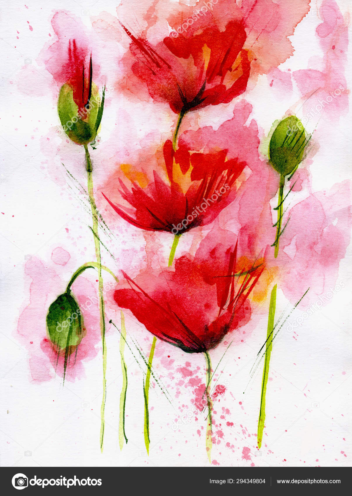 Poppies Painting Abstract