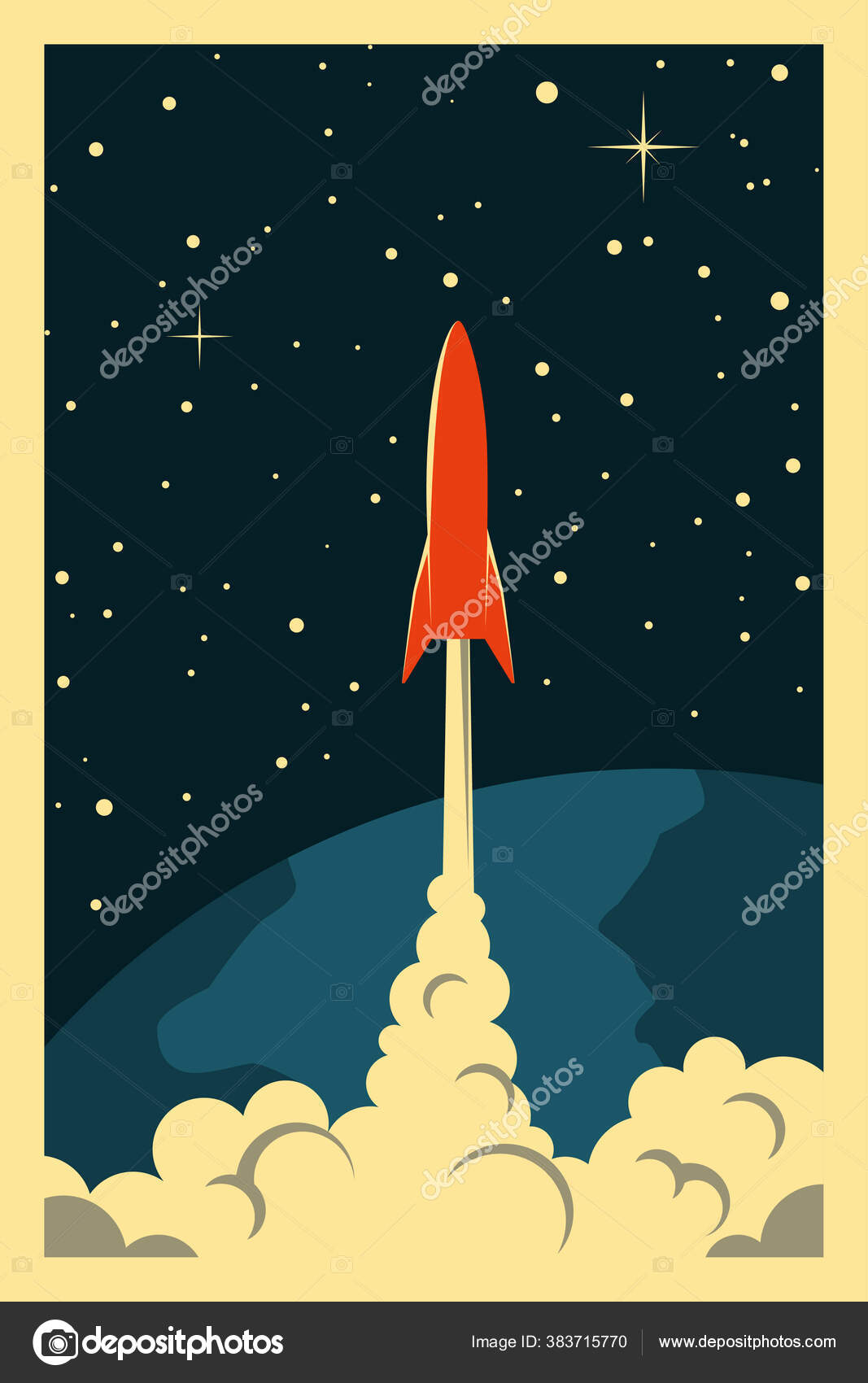 Vector Space Poster. Stylized under the Old Soviet Space Propaganda ...