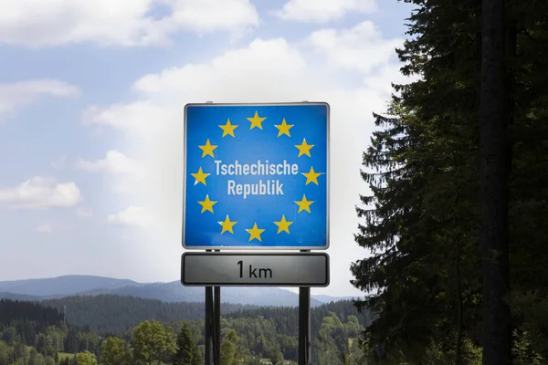 Road Signs Borders States European Union Sign Stands Border Austria ...