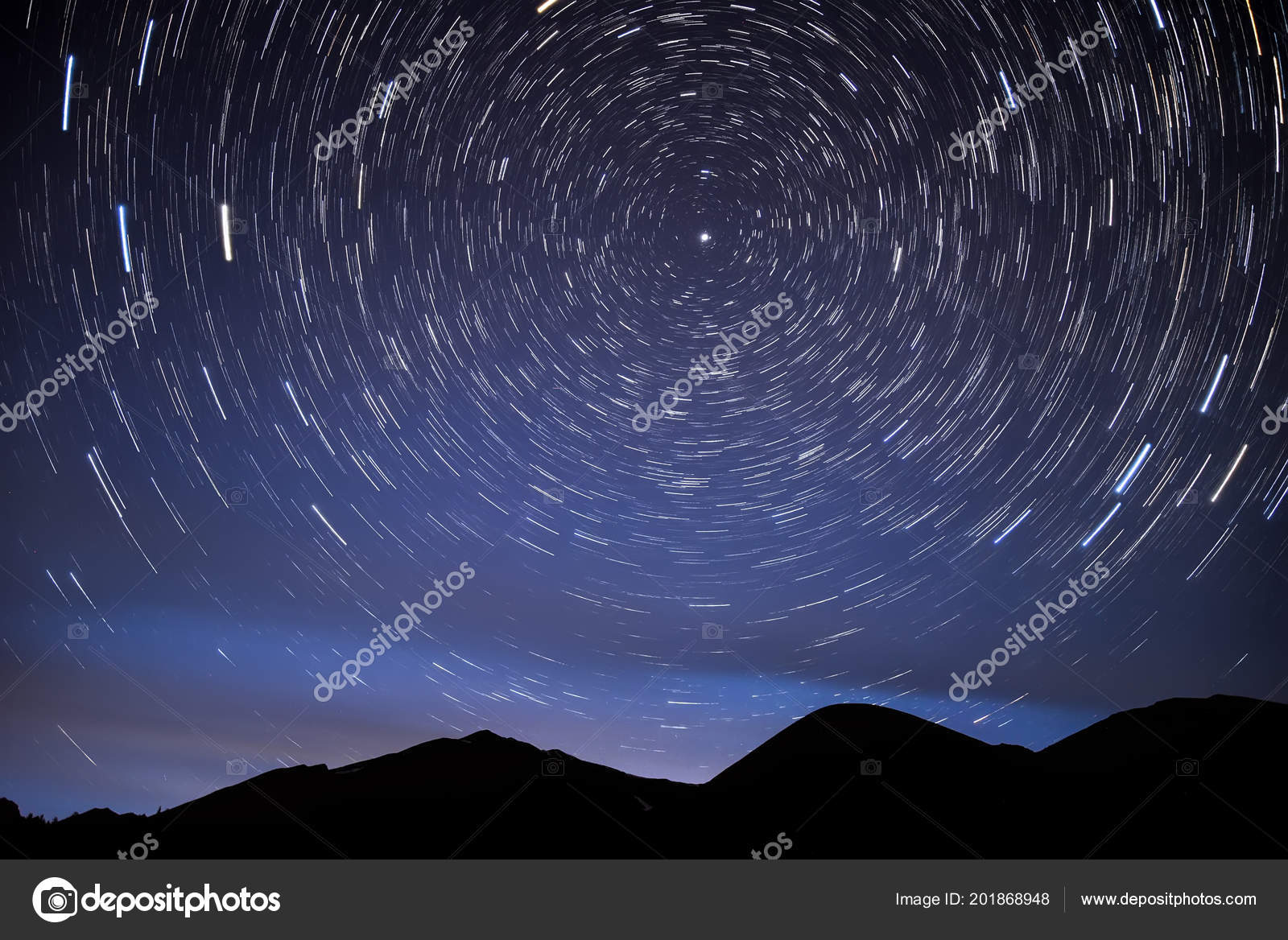 Bright Traces Stars Revolving Polar Star Form Circular Tracks Glow ...