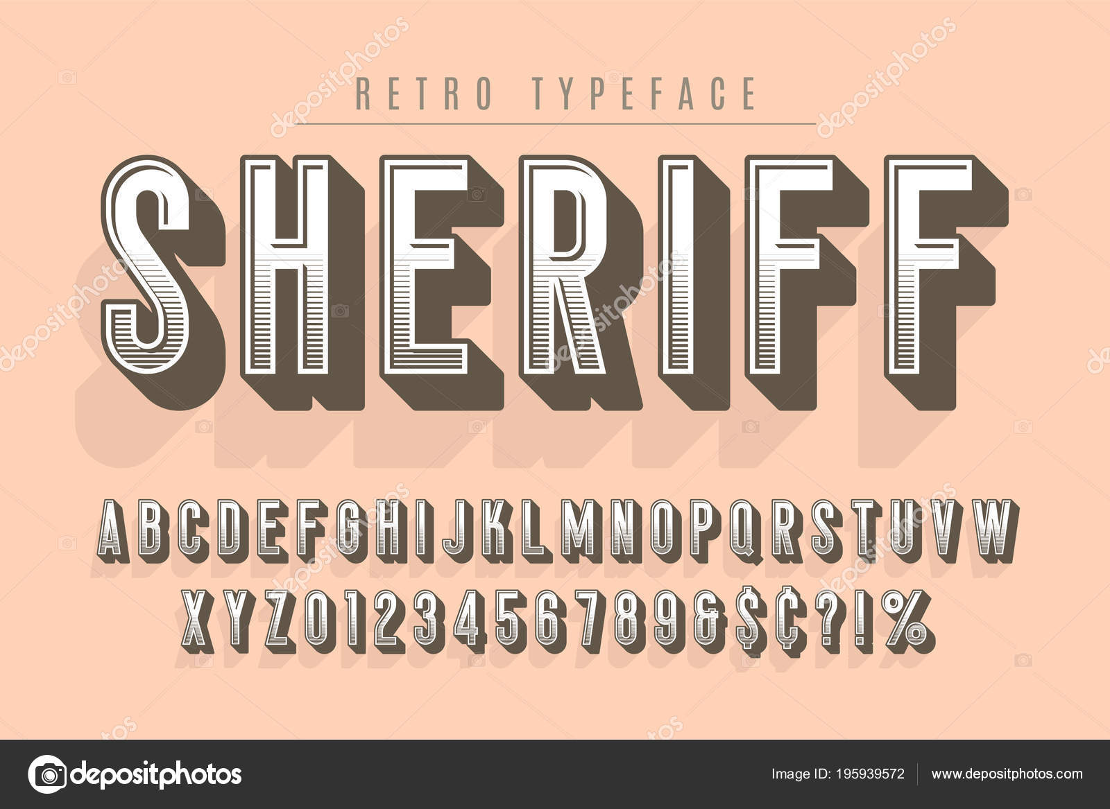 Sheriff Trendy Vintage Display Font Design Alphabet Typeface Letters ...
