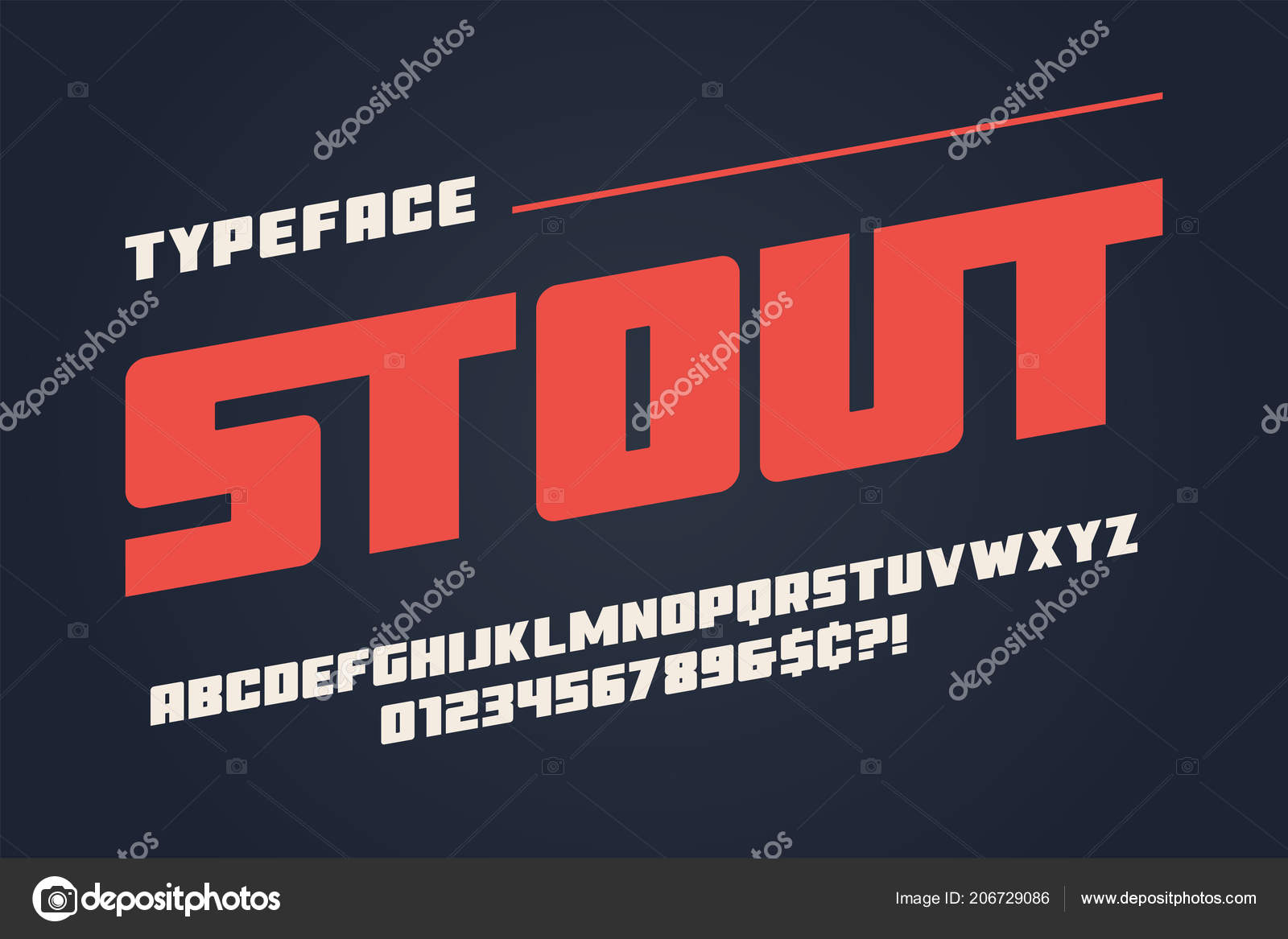 The Stout heavy display font design, alphabet, typeface, letters Stock ...