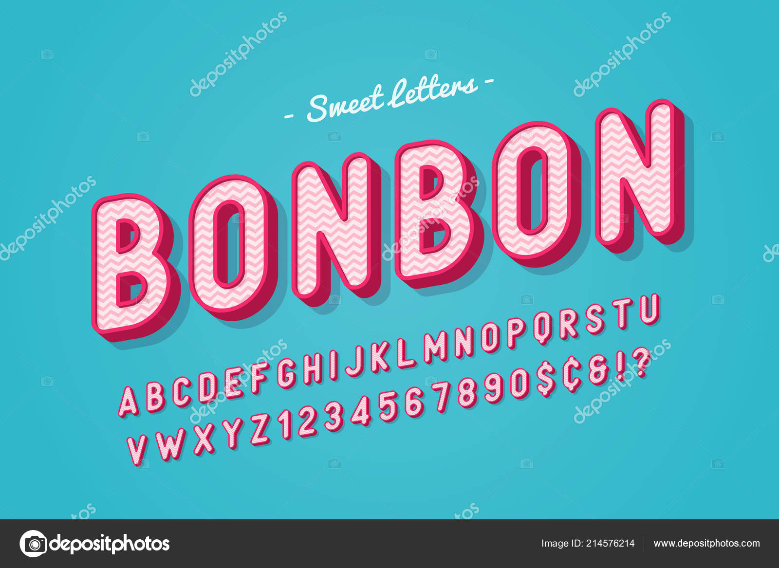 Vector sweet candy font design, alphabet, typeface, letters and — Stock ...
