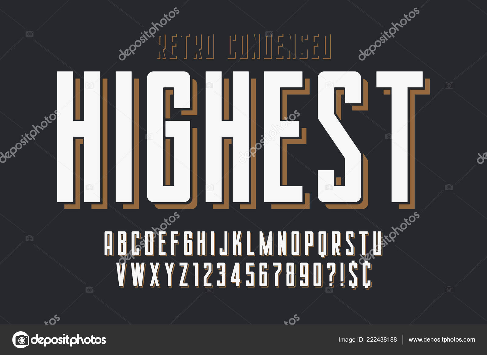 Condensed simple display font design, alphabet, typeface Stock Vector ...