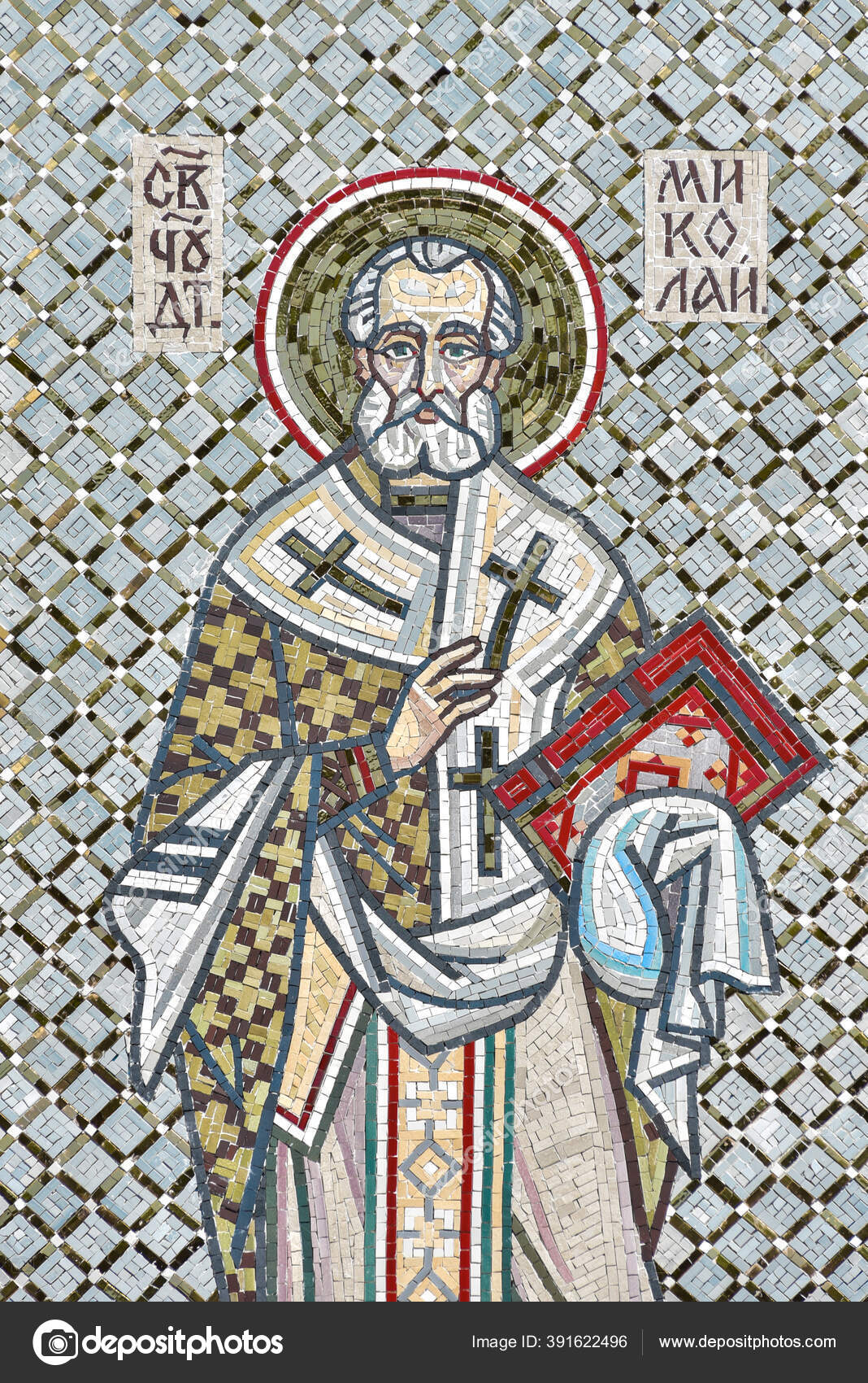 Mosaic Icon Nicholas Wonderworker Portrait – Stock Editorial Photo ...