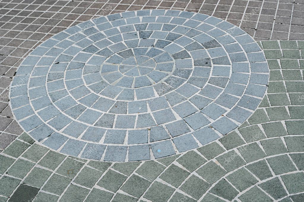 Vista central de pavimentadores de patio dise o de c rculo vista a rea ...