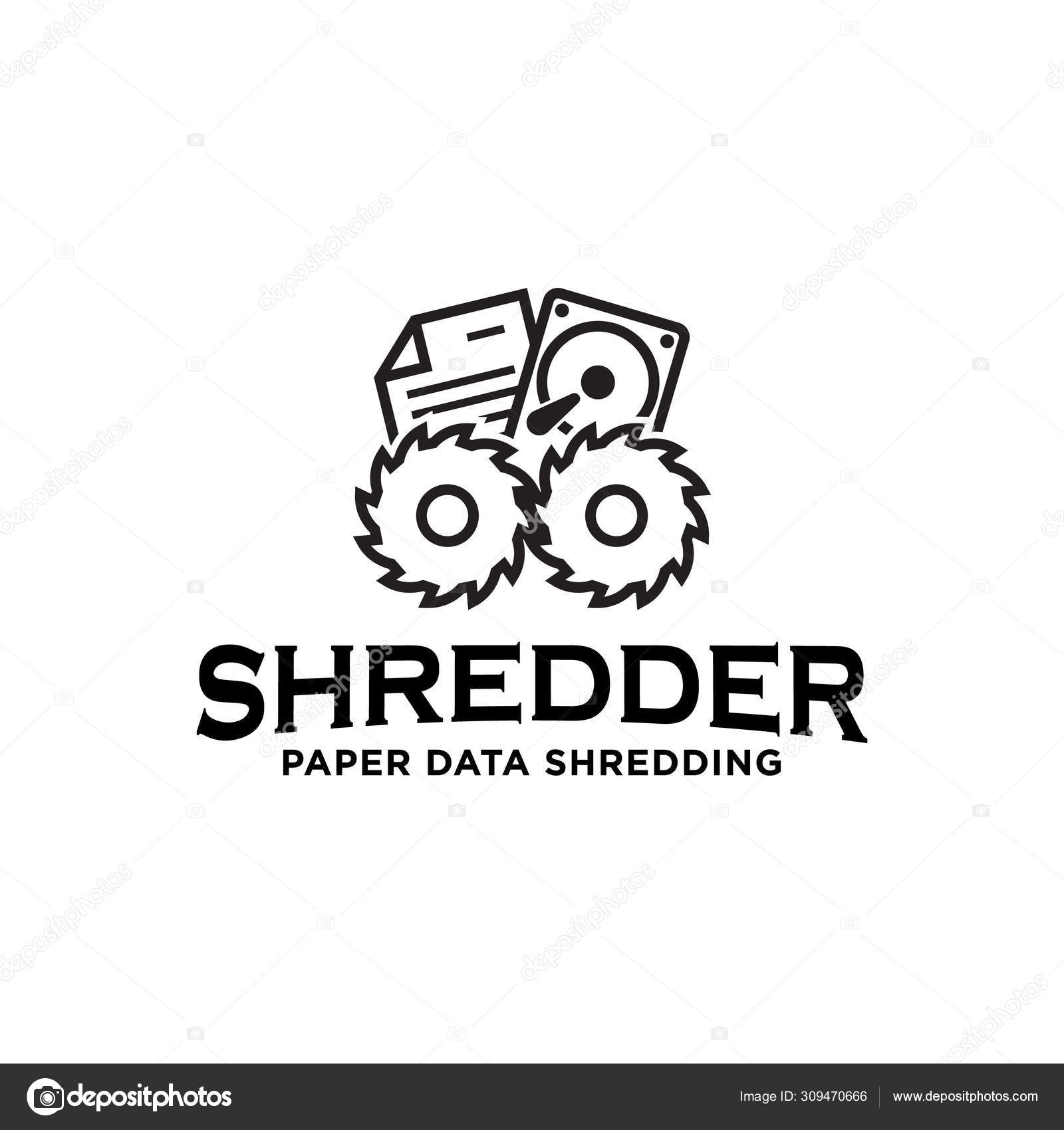 Shredding paper data hardware services logo icon Stock Vector Image by ...